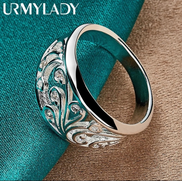 urmylady | Jewelry | Nwt Sterling Silver Filigree With Rhinestone Ring ...